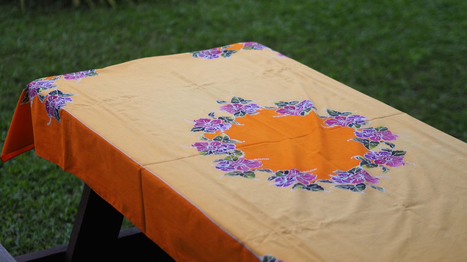 Hand Drawn Tablecloth 72 inches x 45 inches - Craft Batik Sdn. Bhd.