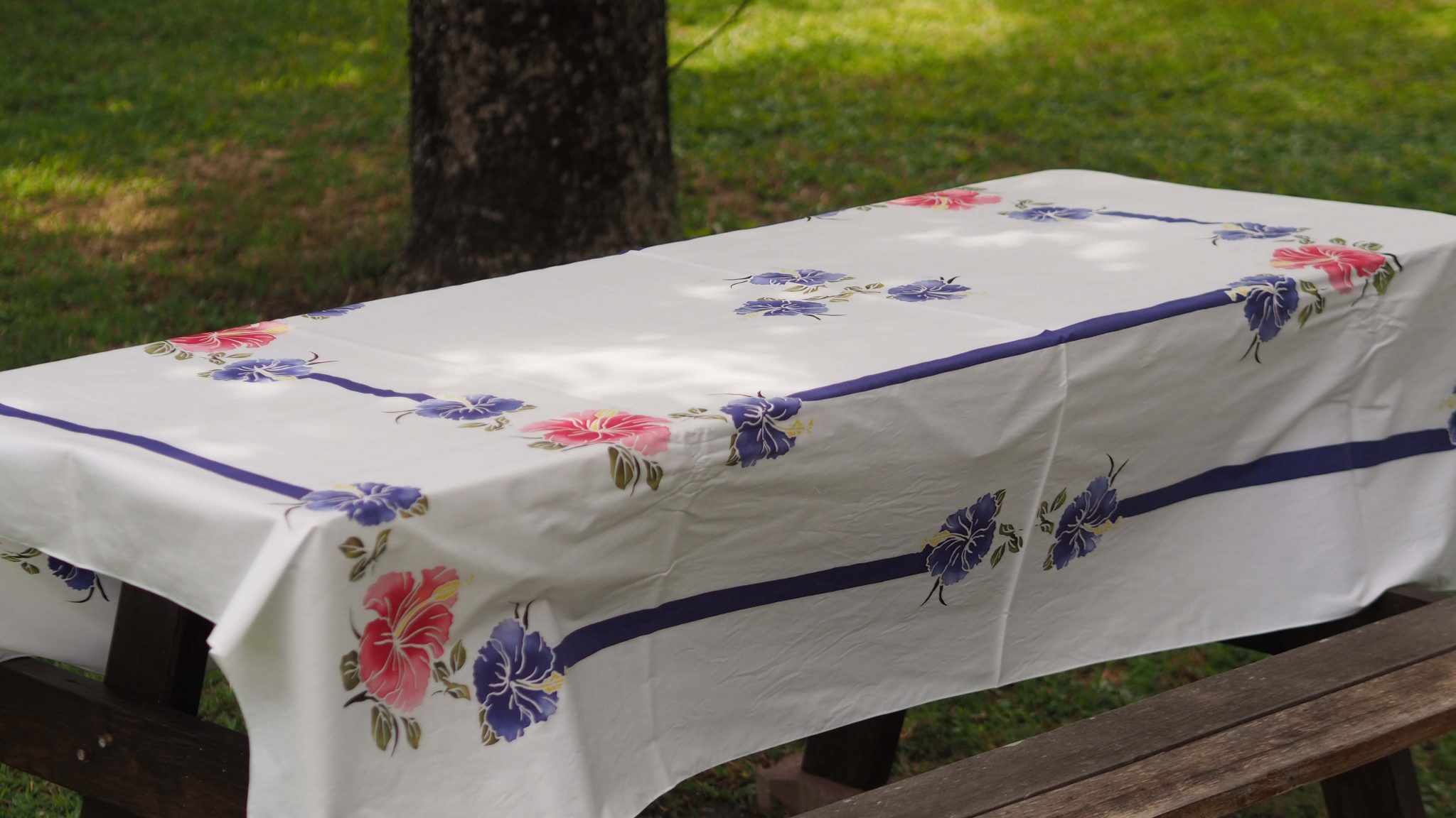 Hand Drawn Tablecloth 60 inches x 90 inches - Craft Batik Sdn. Bhd.